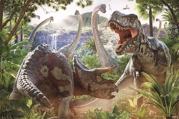 Poster David Penfound - Dinosaur Battle 91,5x61 cm | wall-art.de