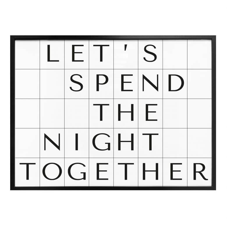 Poster avec grille - Let's spend the night together | wall-art.fr