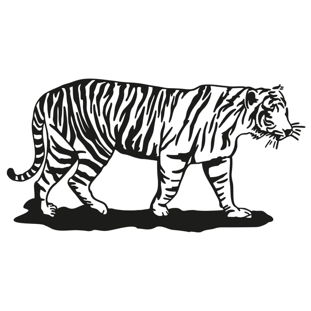 Tijger Silhouet Tiger Head Silhouette Vector Art Illustration: