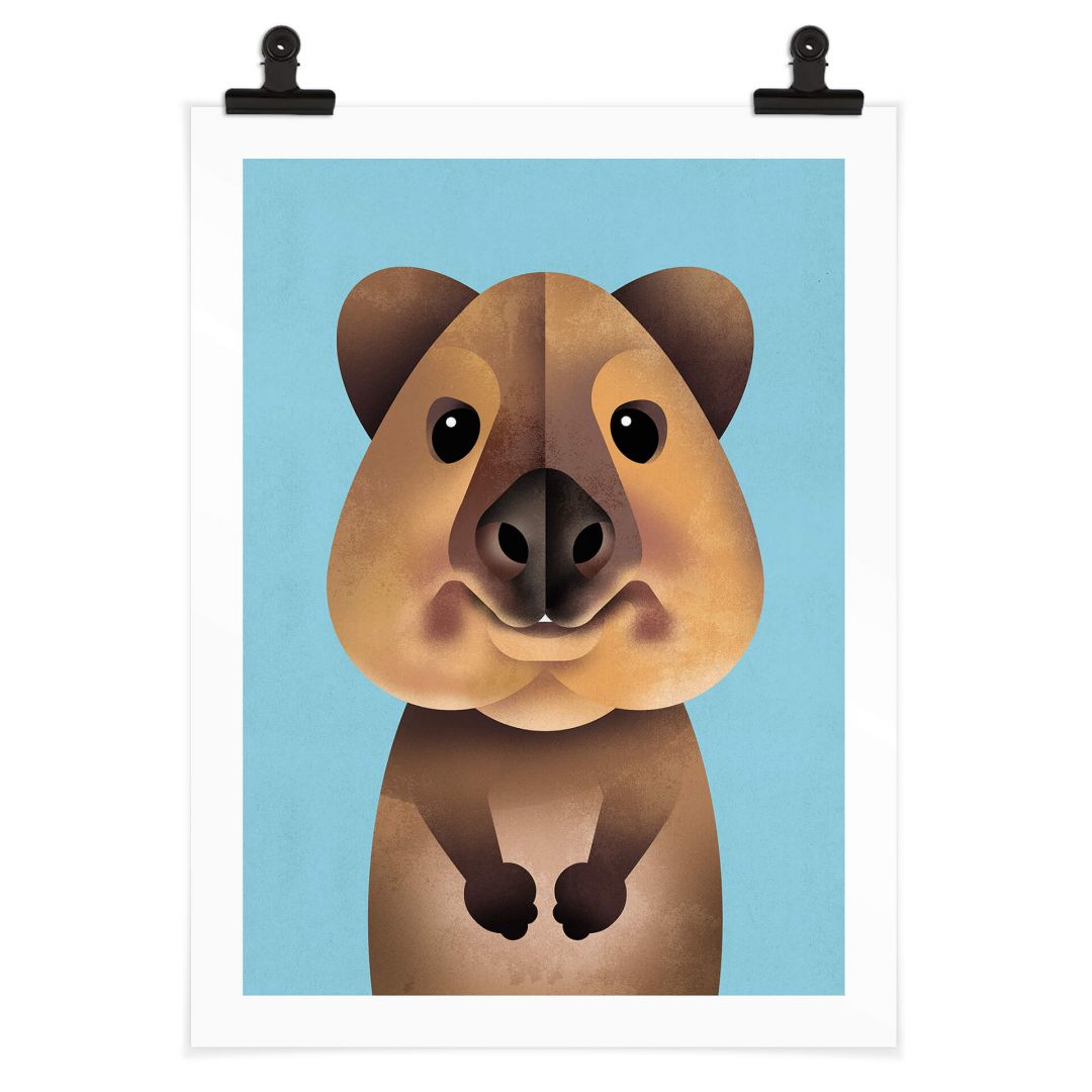 Kinderposter mit Tier-Motiv - Quokka - Braun | wall-art.de
