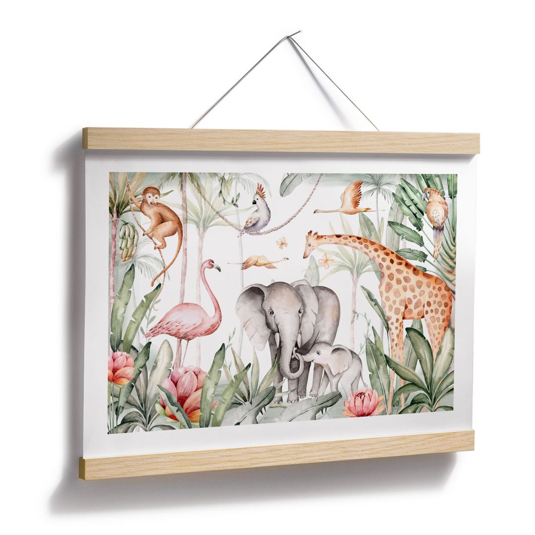 Poster Afrikanische Tiere im Regenwald - Kvilis | wall-art.de