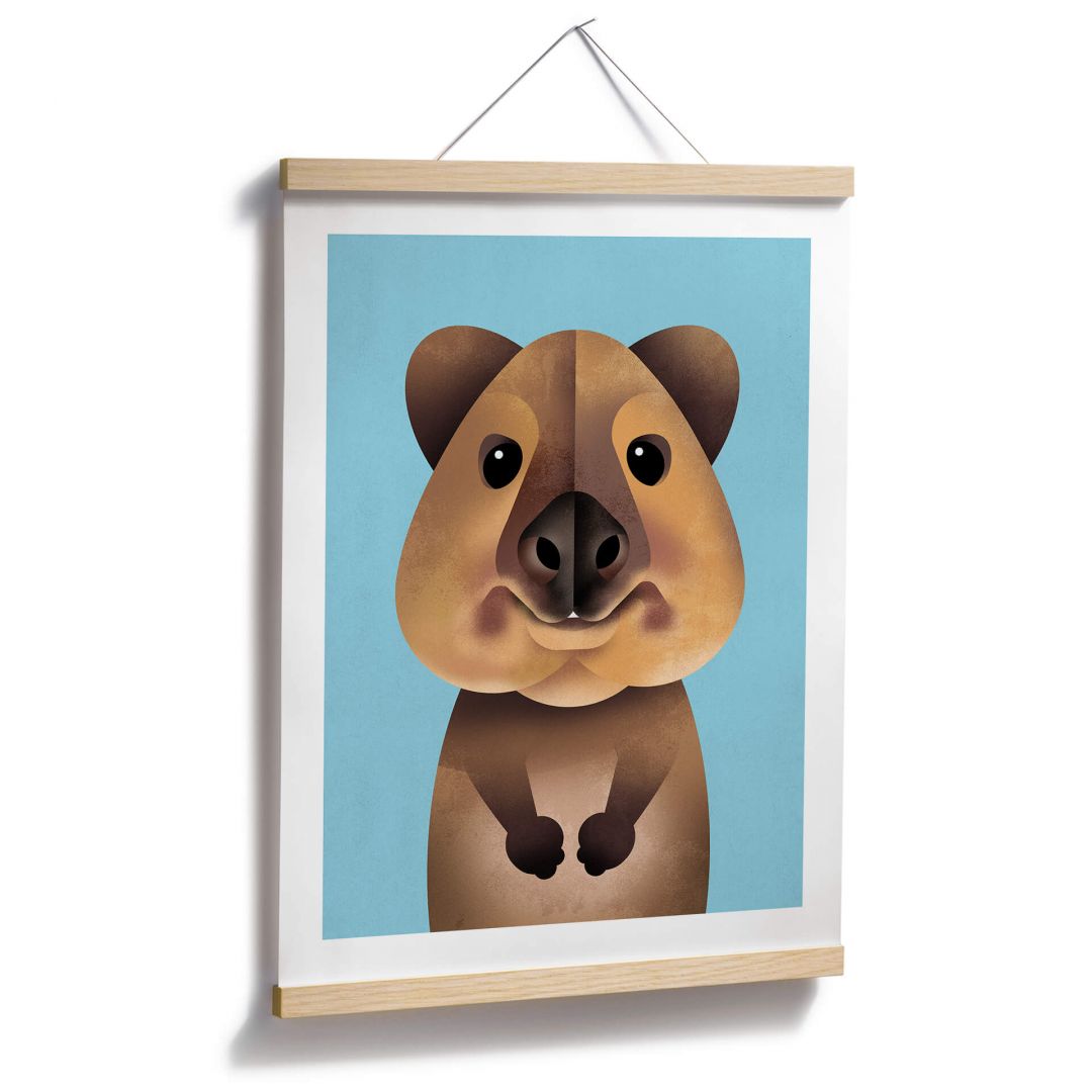 Kinderposter mit Tier-Motiv - Quokka - Braun | wall-art.de